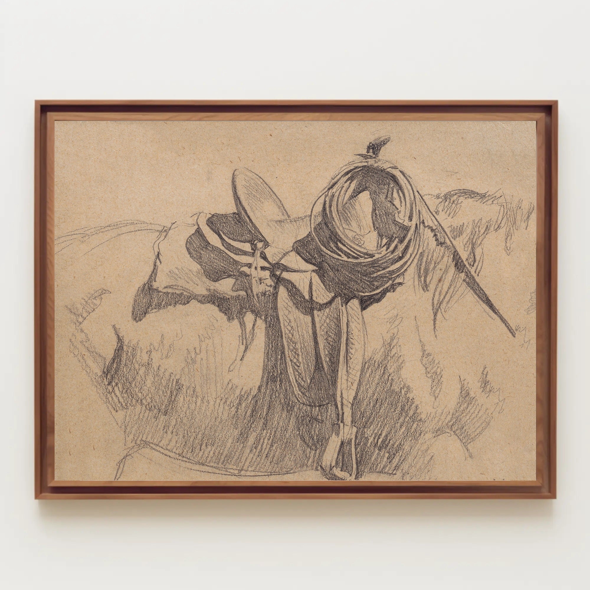 Western Cowboy Saddle Painting Vintage Wall Art Mid Century Decor ...