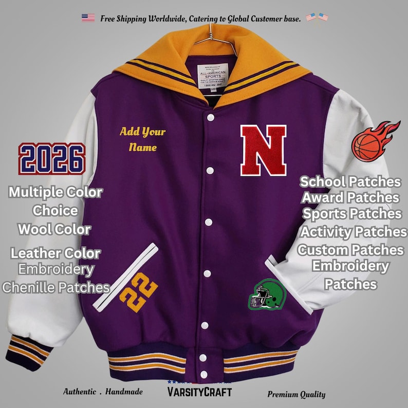 Custom Letterman Jacket | Sailor Collar Letterman Jacket for Men ...