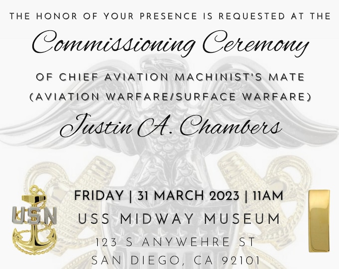Commissioning Ceremony Invitation, Military Invitation - Etsy