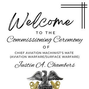 Commissioning Ceremony Welcome Sign, Military Welcome Sign ...