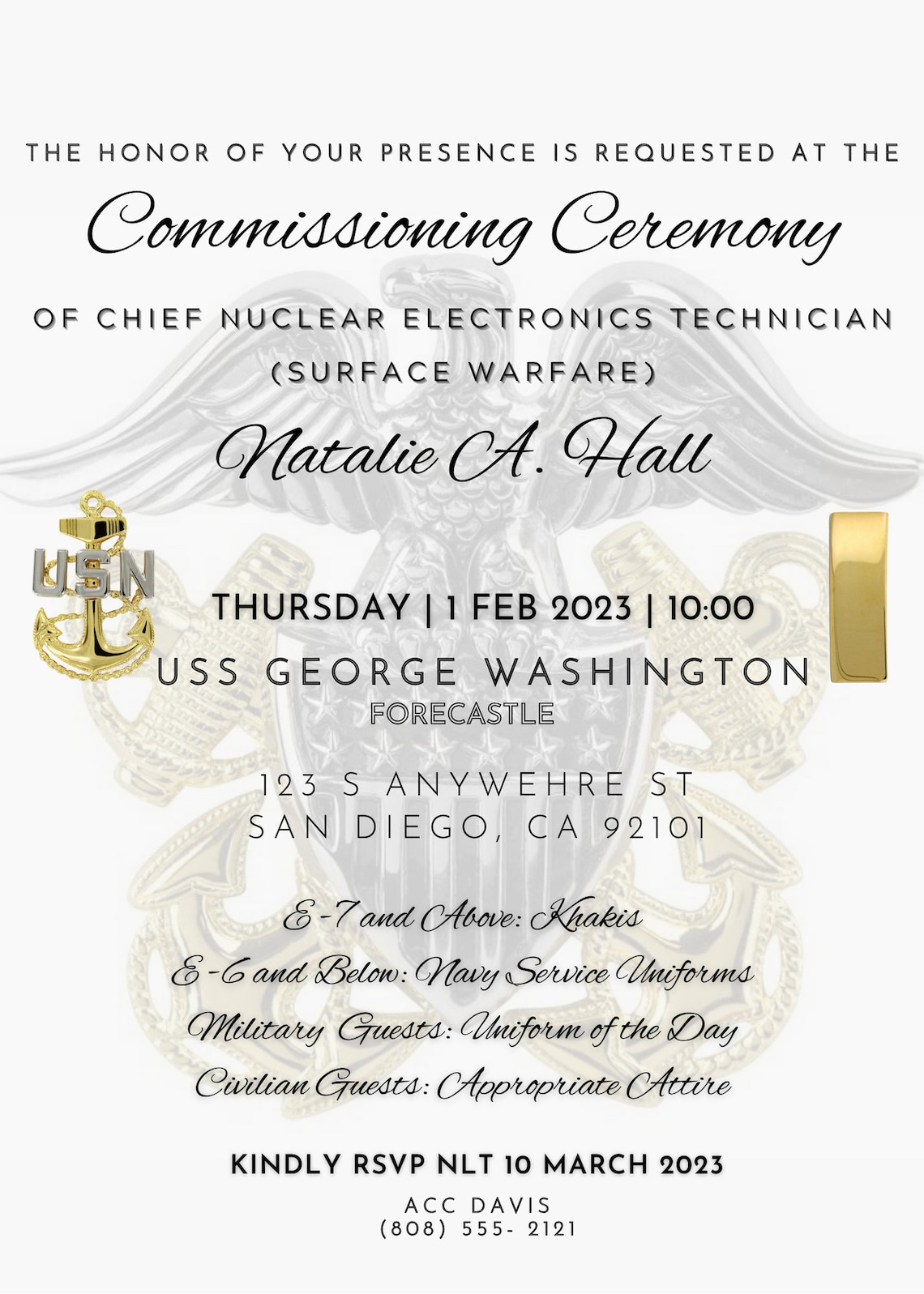 Commissioning Ceremony Invitation, Military Invitation - Etsy