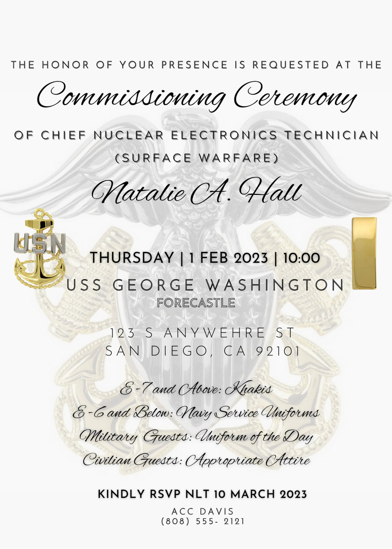 Commissioning Ceremony Invitation, Military Invitation - Etsy