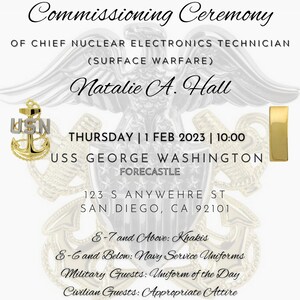 Commissioning Ceremony Invitation, Military Invitation - Etsy