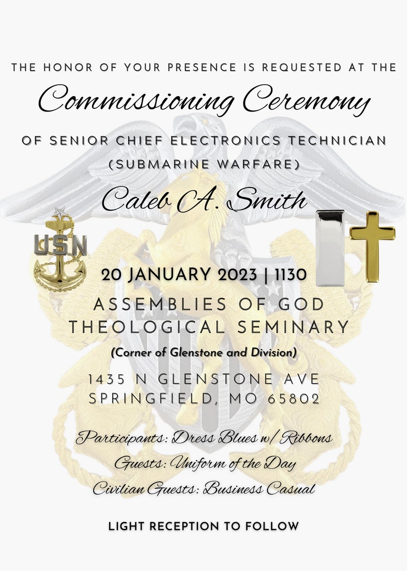 Commissioning Ceremony Invitation, Military Invitation - Etsy