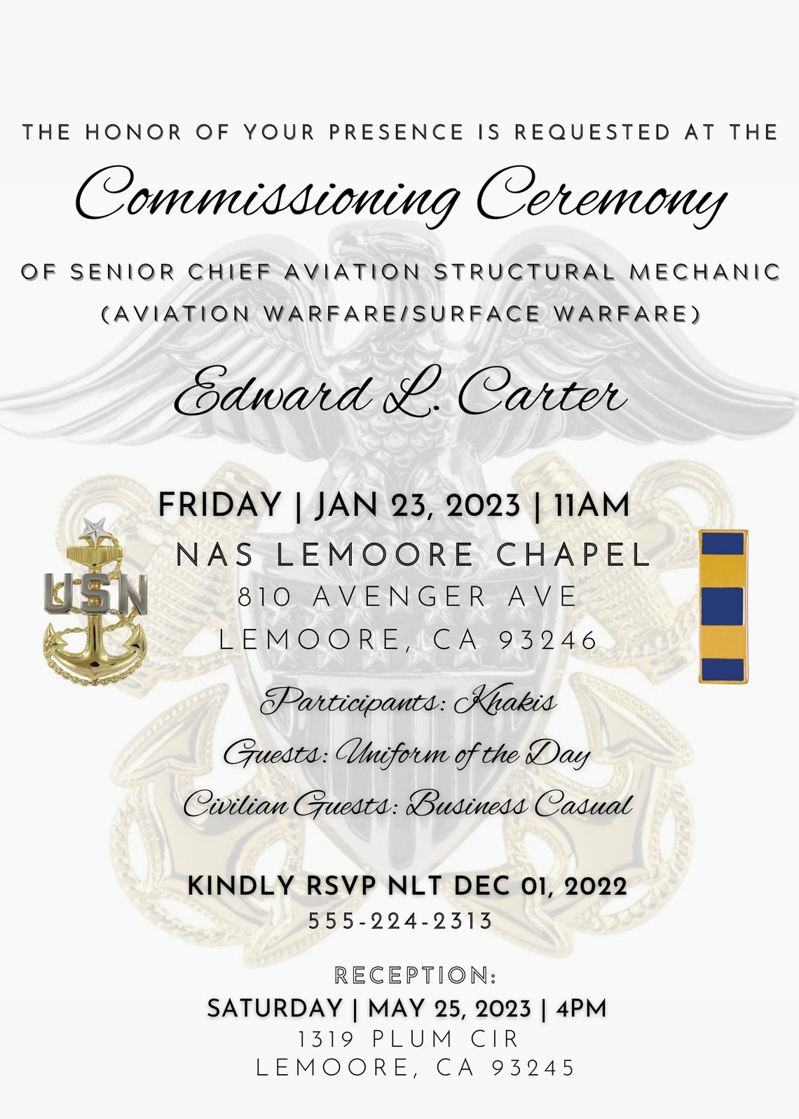 Commissioning Ceremony Invitation, Military Invitation - Etsy