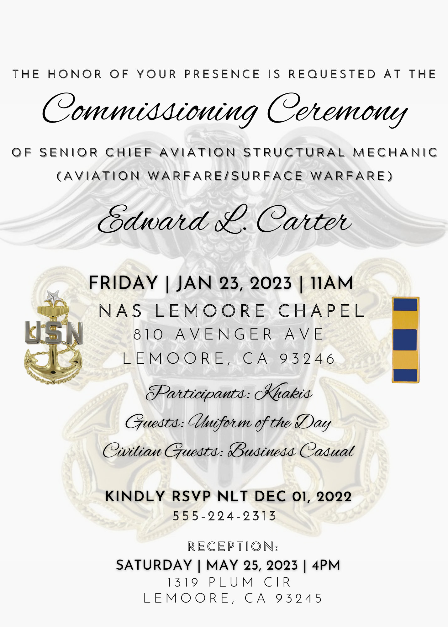 Commissioning Ceremony Invitation, Military Invitation - Etsy