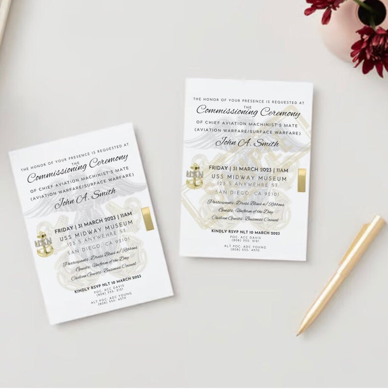 Commissioning Ceremony Invitation, Military Invitation - Etsy