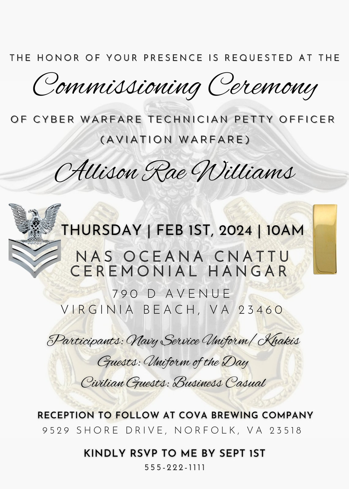 Commissioning Ceremony Invitation, Military Invitation - Etsy