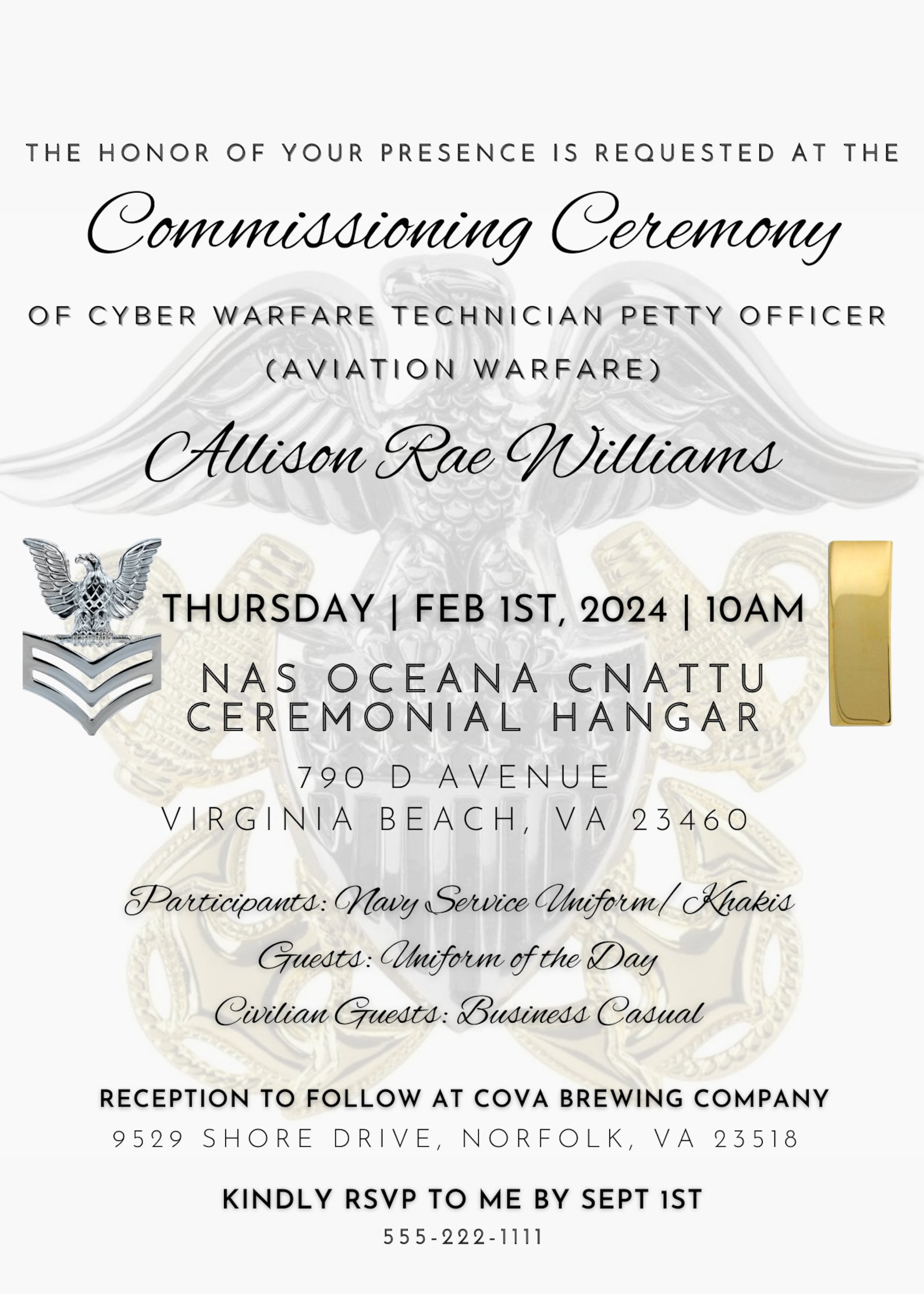 Commissioning Ceremony Invitation, Military Invitation - Etsy