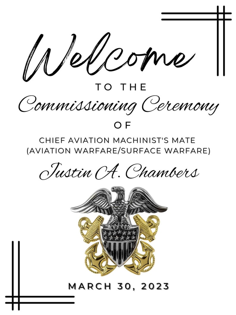 Commissioning Ceremony Welcome Sign, Military Welcome Sign ...
