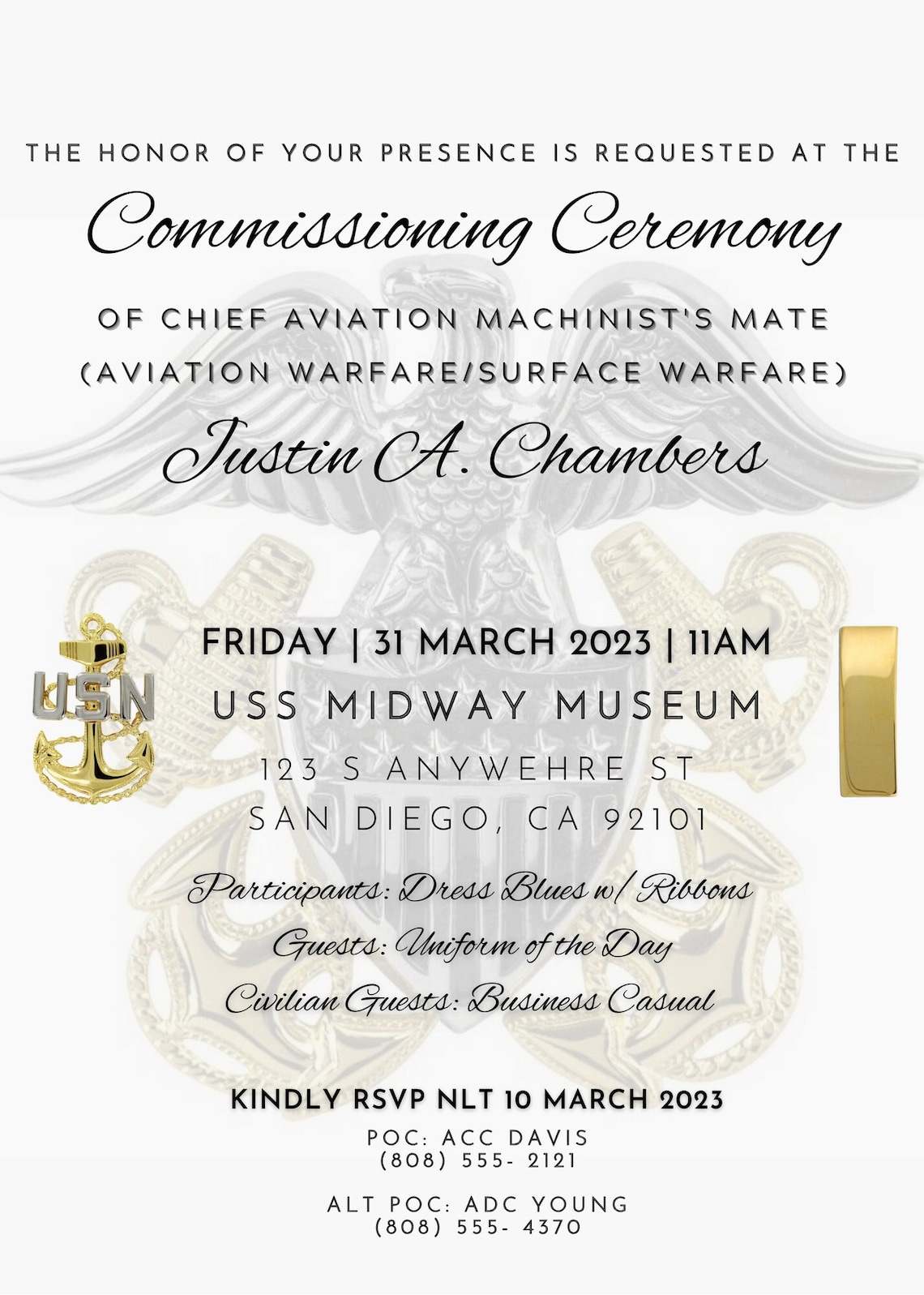 Commissioning Ceremony Invitation, Military Invitation - Etsy