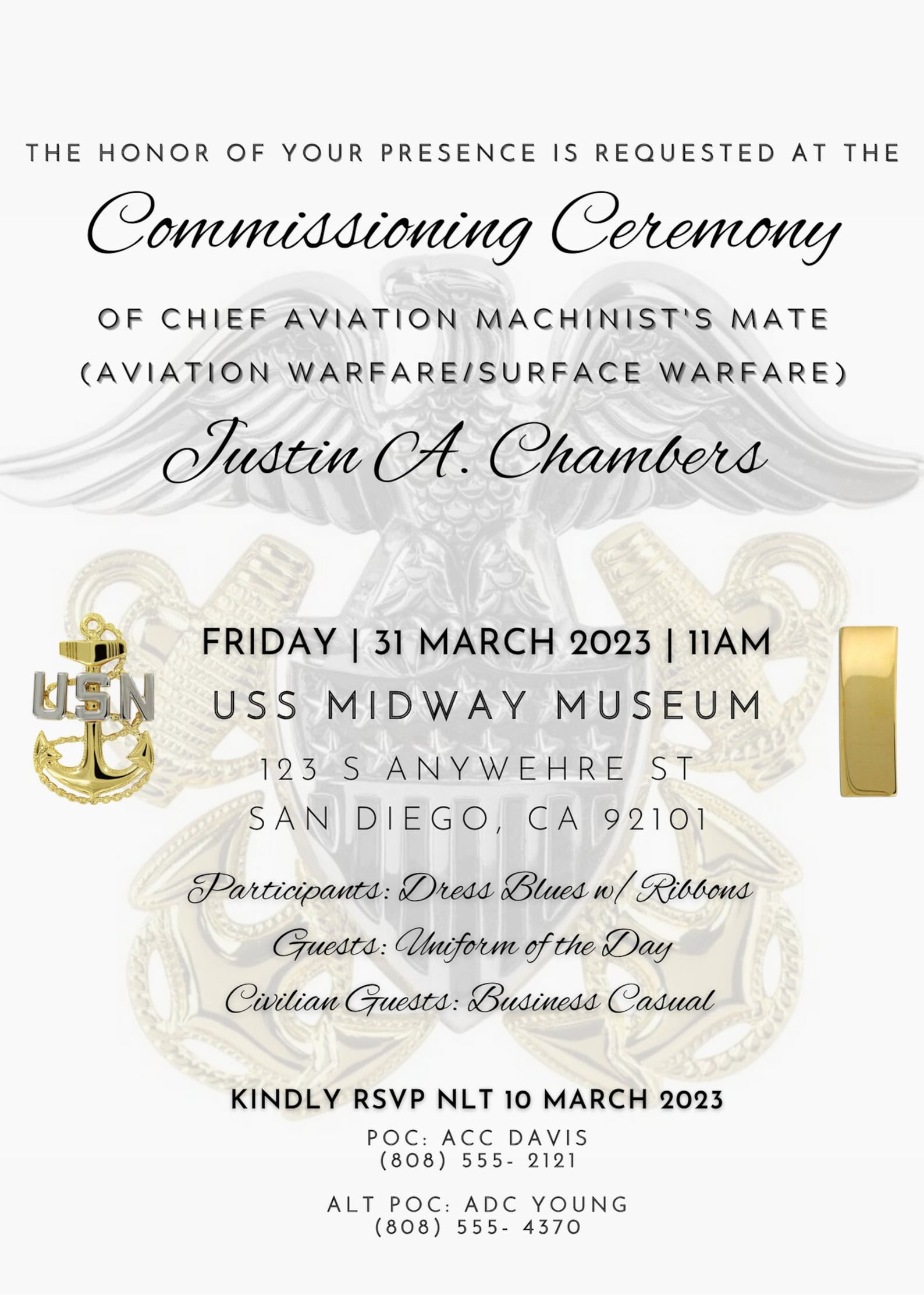 Commissioning Ceremony Invitation, Military Invitation - Etsy