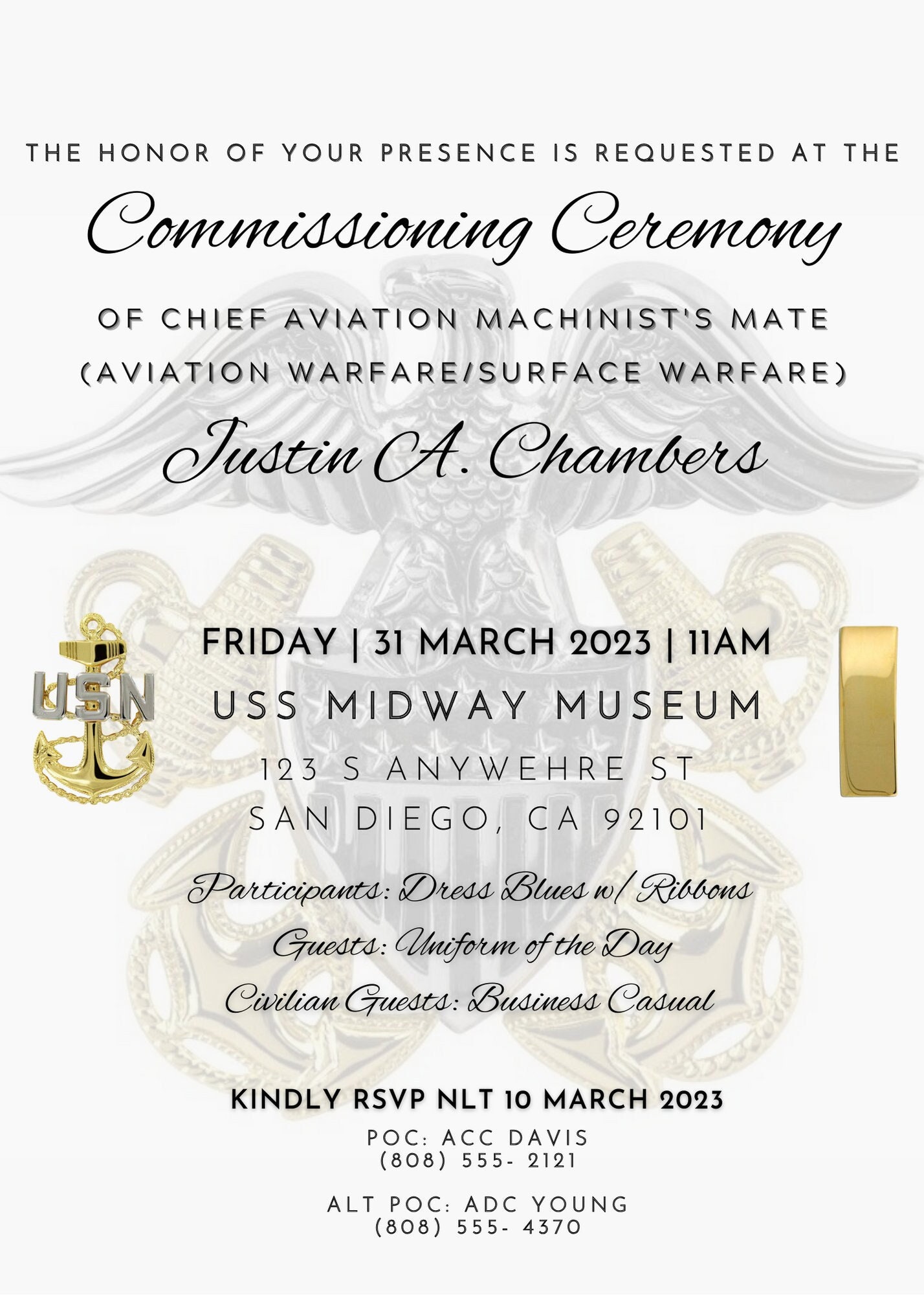 Commissioning Ceremony Invitation, Military Invitation - Etsy