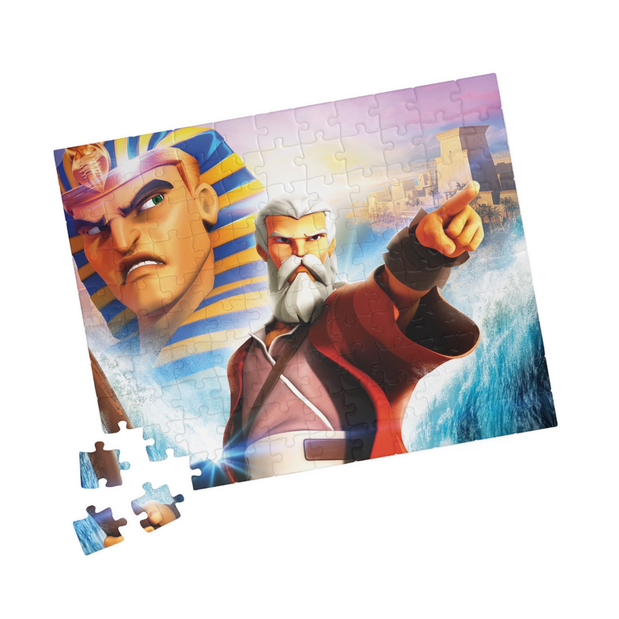 The Superbook Moses and Pharaoh Puzzle 110-piece - Etsy