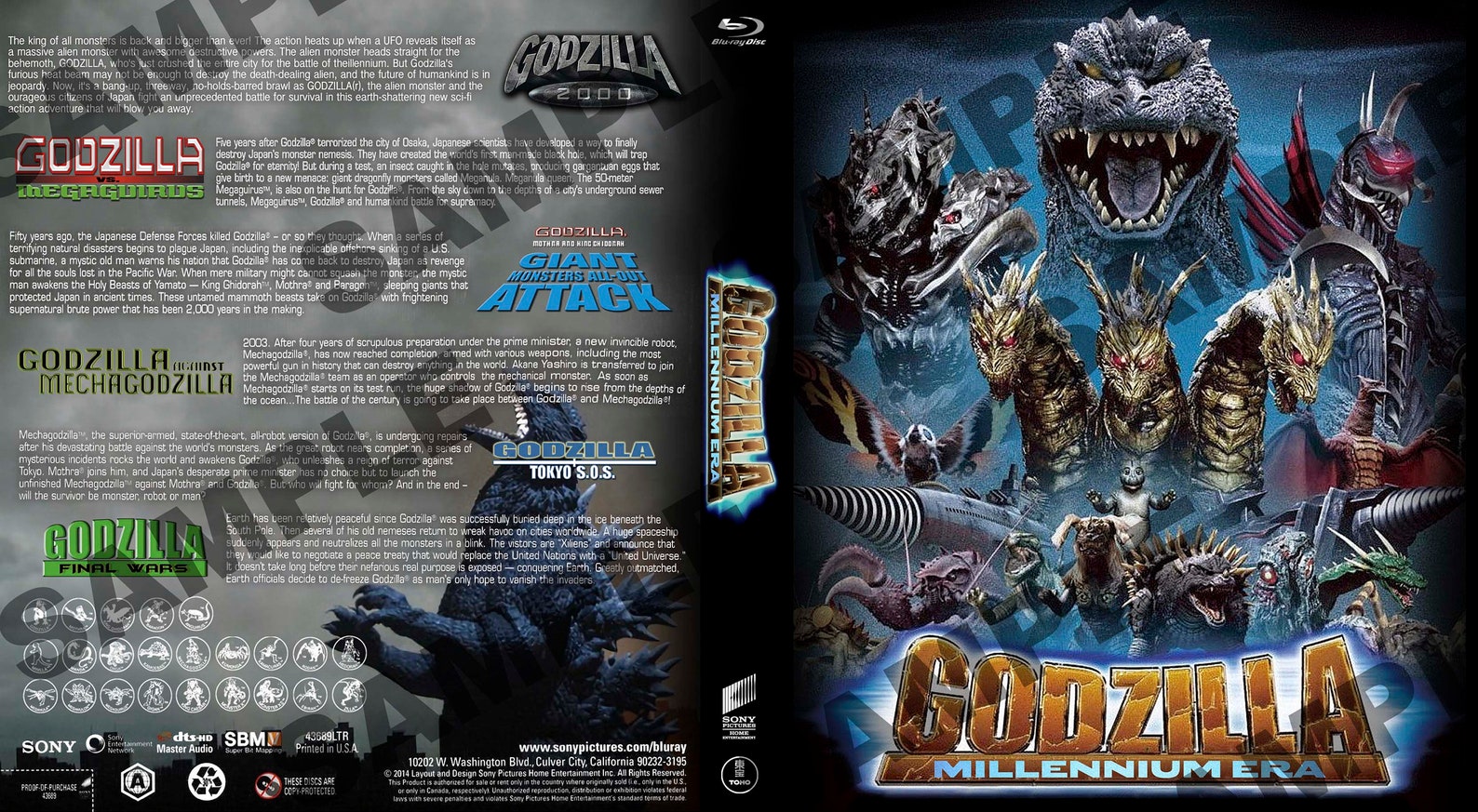 CUSTOM Blu-ray COVER - Godzilla Era Collection (showa, Heisei, Millennium, and Monsterverse ...