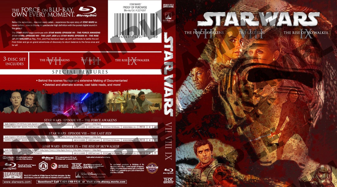 CUSTOM Blu-ray COVER - Star Wars: the Sequel Trilogy (2011 Blu-ray Style) - Etsy