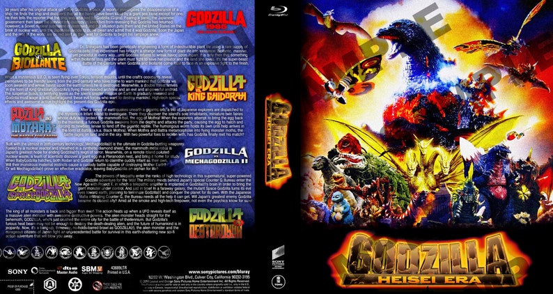 CUSTOM Blu-ray COVER - Godzilla Era Collection (showa, Heisei ...