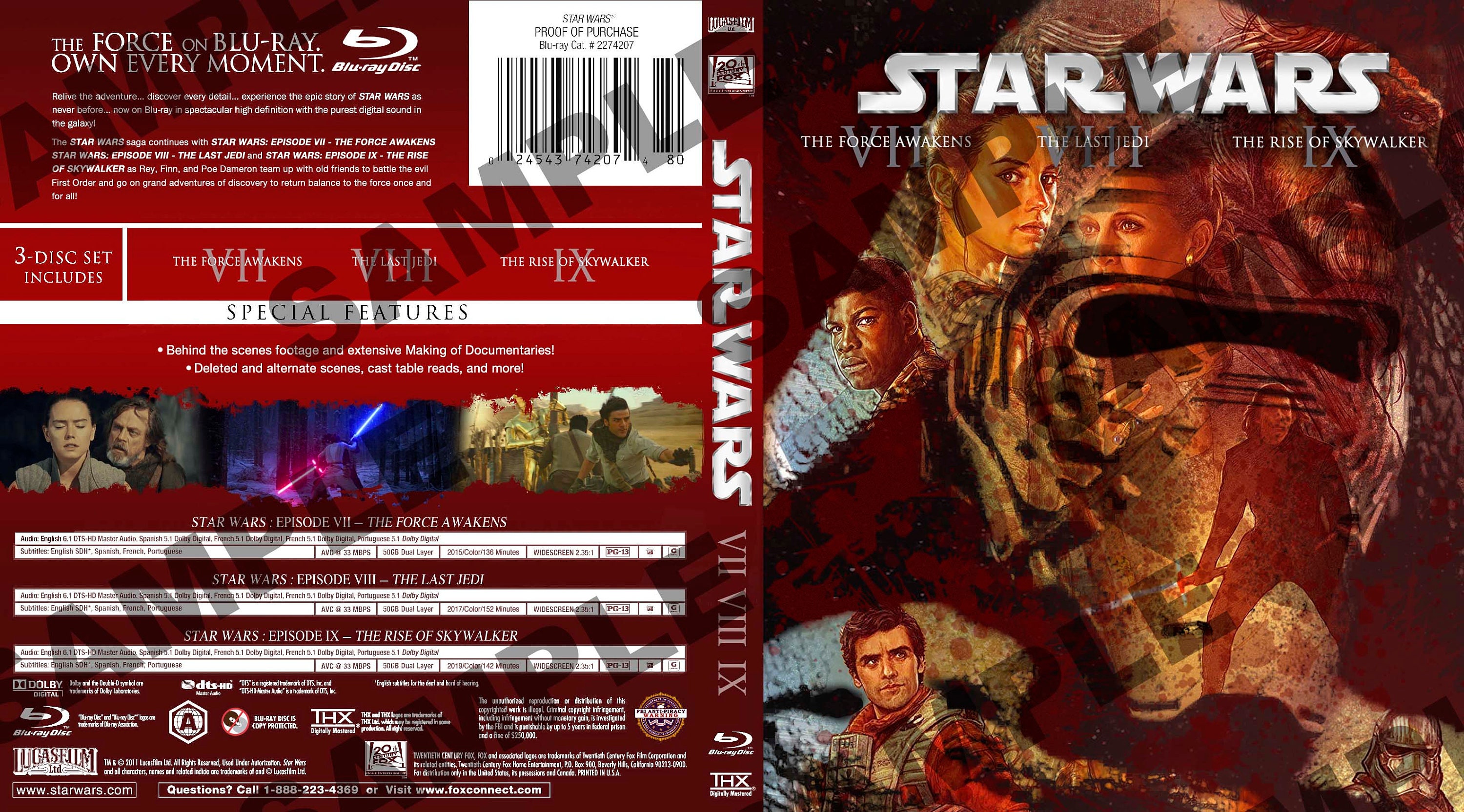CUSTOM Blu-ray COVER - Star Wars: the Sequel Trilogy (2011 Blu-ray Style) - Etsy