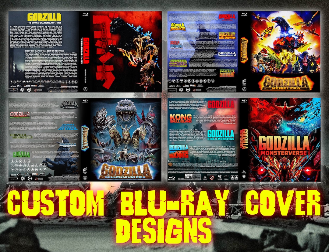 CUSTOM Blu-ray COVER - Godzilla Era Collection (showa, Heisei, Millennium, and Monsterverse) - Etsy