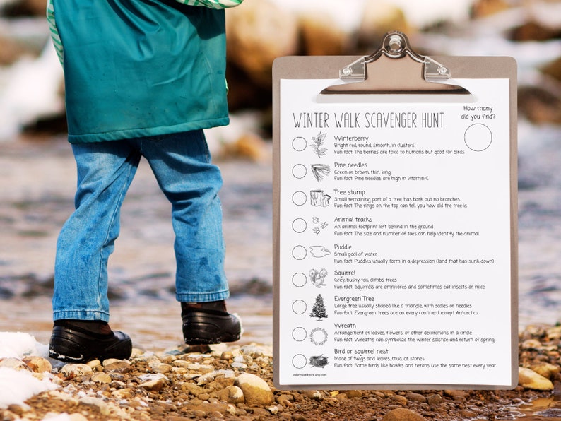 Nature Scavenger Hunt and Coloring Page fall, Winter, Spring, Summer ...