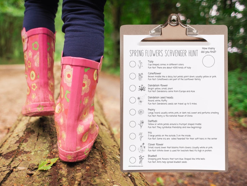 Nature Scavenger Hunt and Coloring Page fall, Winter, Spring, Summer ...