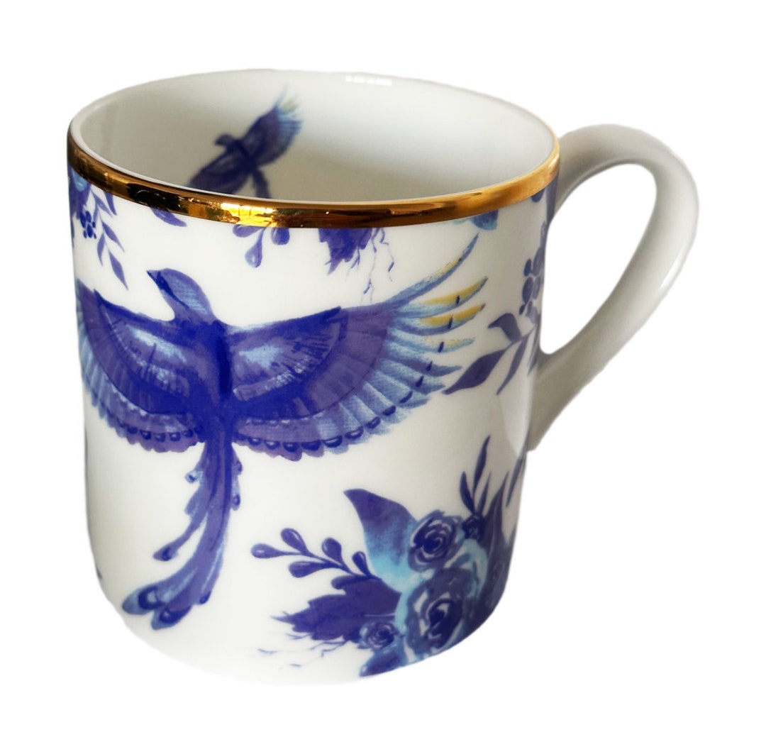 Blue Bird Fine Bone China Pottery Mug - Etsy