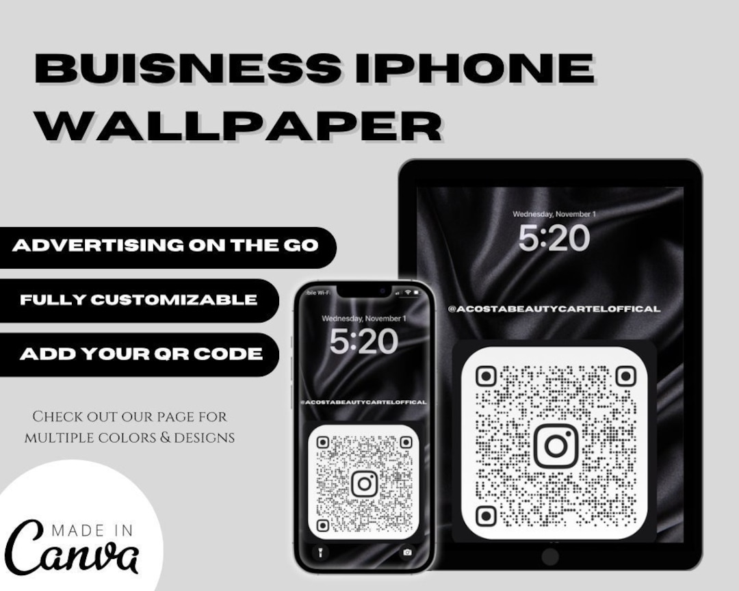 IPhone Wallpaper Template - Qr Code Buisness Wallpaper,lash Tech ...