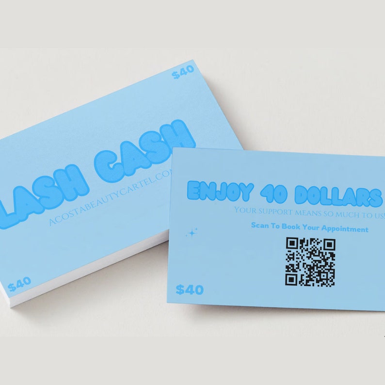 Lash Cash, Lash Cards, Referral Certificate, Cash Certificate, Loyalty ...