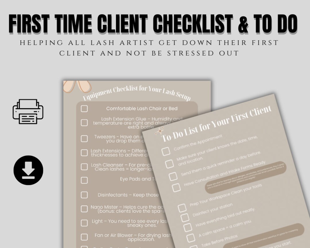 Lash Checklist, To-do List, Beginner Guide, First-time Client, Eyelash ...