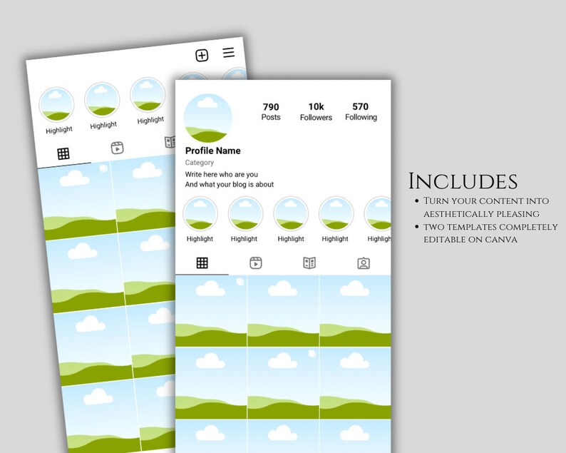 Instagram Feed Template Editable Canva Templates for Feed, Reels ...