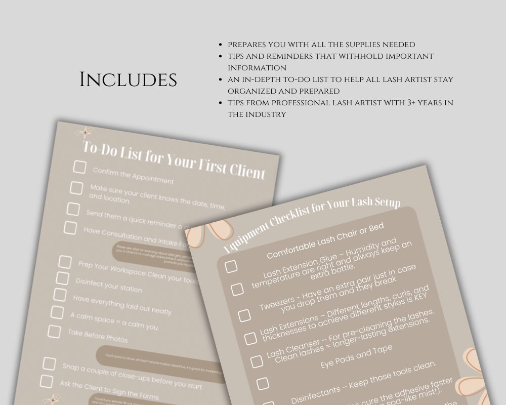 Lash Checklist, To-do List, Beginner Guide, First-time Client, Eyelash ...