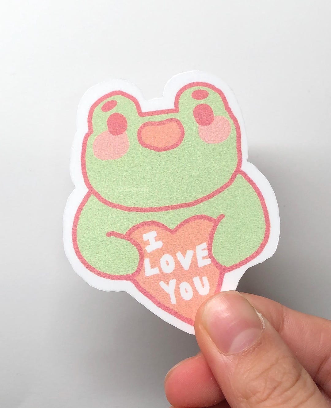 I Love You Frog Sticker - Etsy