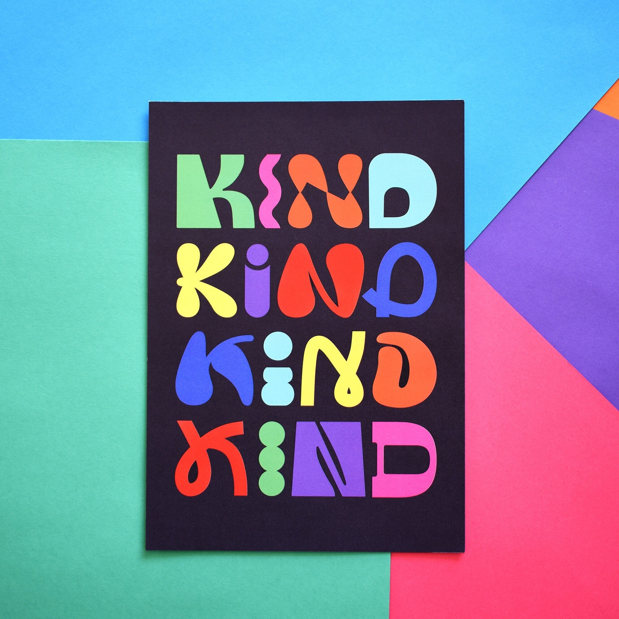 KIND - A4 Typographic Print - Etsy