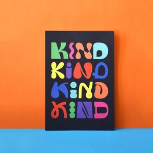 KIND - A4 Typographic Print - Etsy