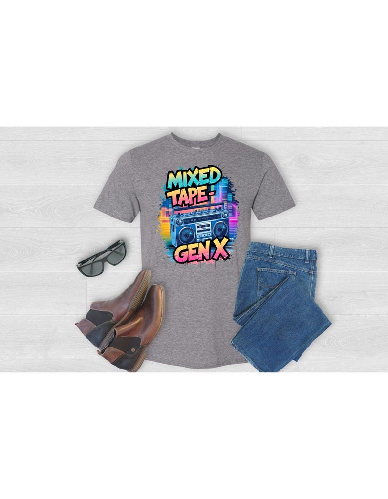 Retro Gen X Mixed Tape Boom Box Graphic for 80s Nostalgia - Etsy
