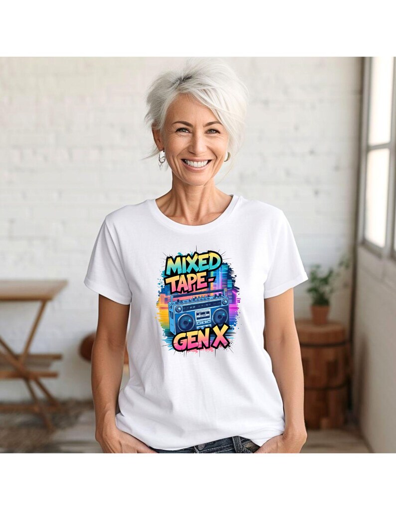 Retro Gen X Mixed Tape Boom Box Graphic for 80s Nostalgia - Etsy