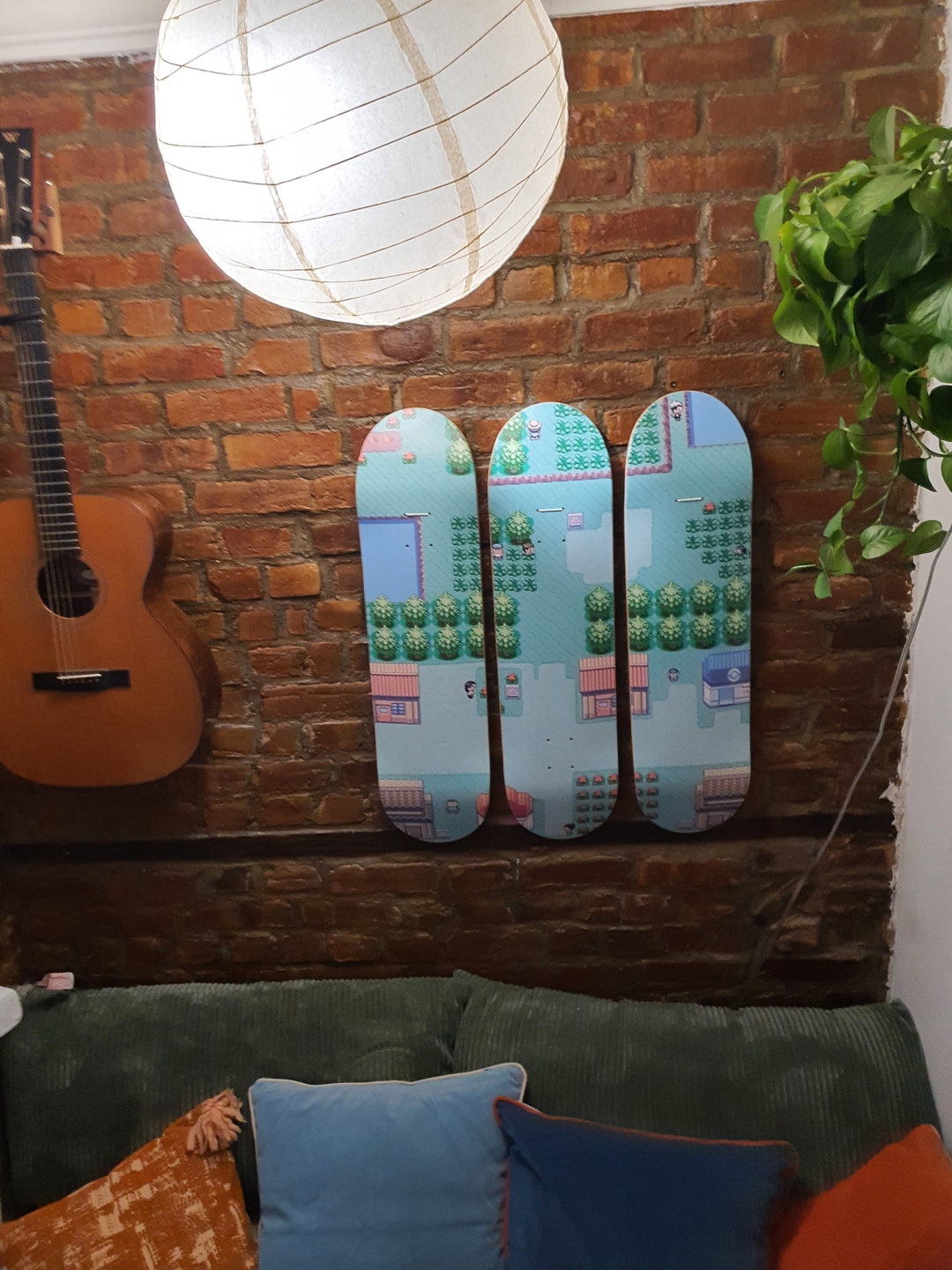 Pokemon Skateboard Wall Art Triptych Modern Art | Pokemon Emerald Room ...