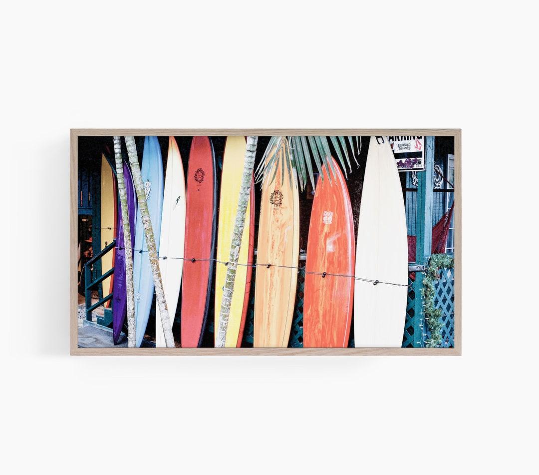 Surf Frame TV Art, Surf Board Frame Tv Art, Samsung Frame TV Art, Color ...