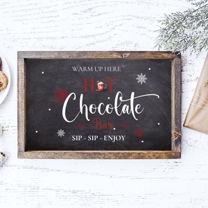 Hot Cocoa Bar Sign, Printable Hot Chocolate Bar Sign, Christmas Party ...