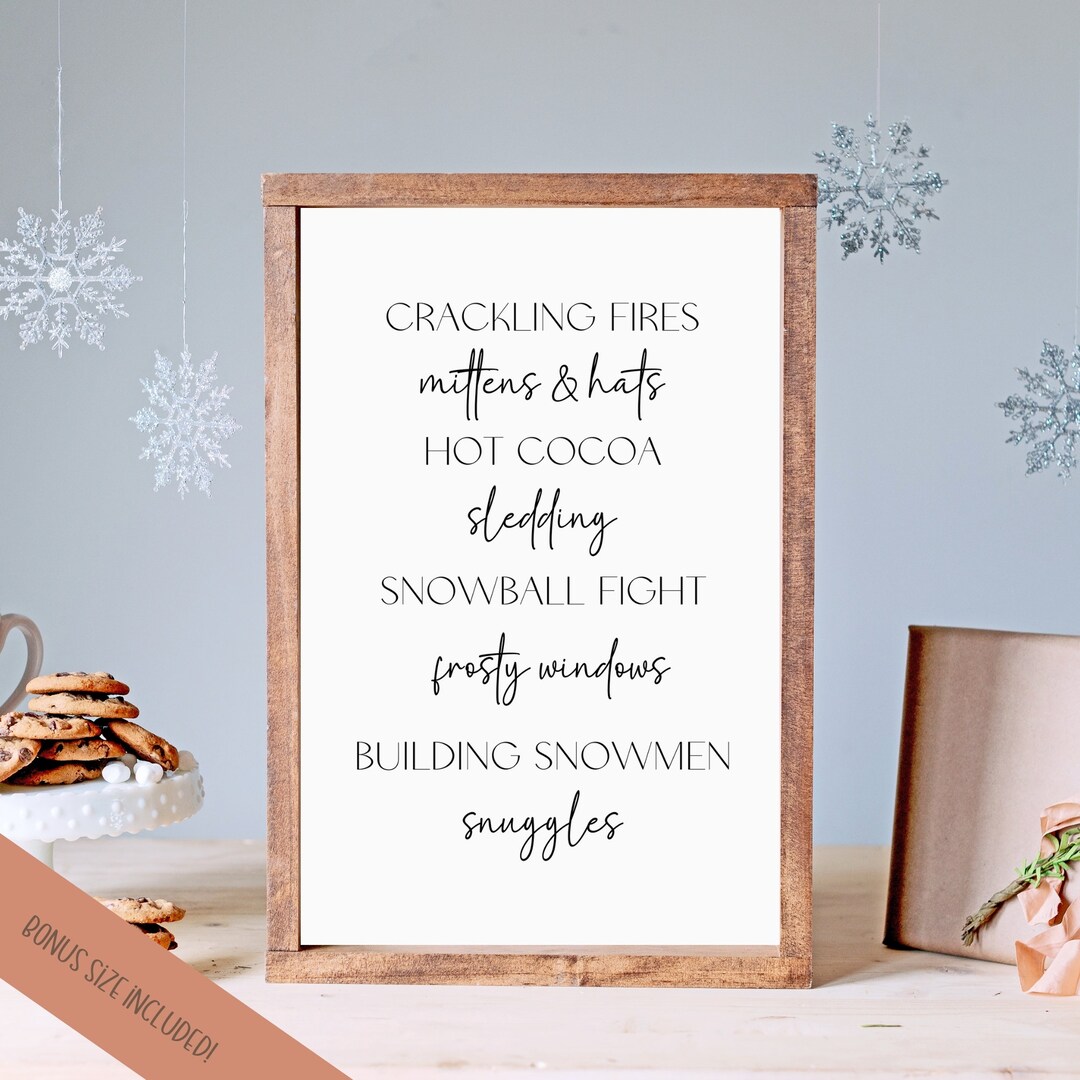 Christmas Print, Winter Sign, Christmas Decor Print, Christmas Wall Art ...