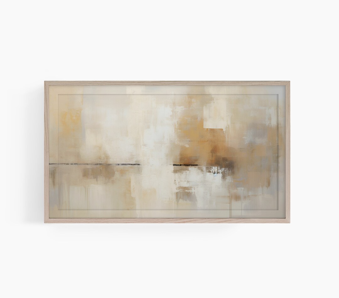 Abstract Samsung Frame Tv Art, Neutral Abstract Frame Tv Art Print ...