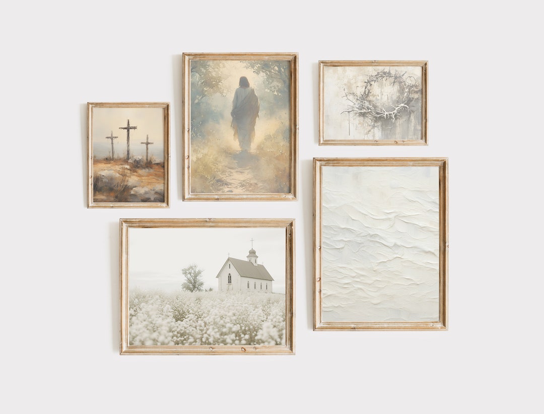 Easter Wall Art, Set of 5 Easter Print, Christian Wall Art ...