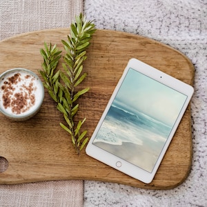 Ocean Digital Wallpaper, iPhone iPad Laptop Wallpaper Background, Beach ...