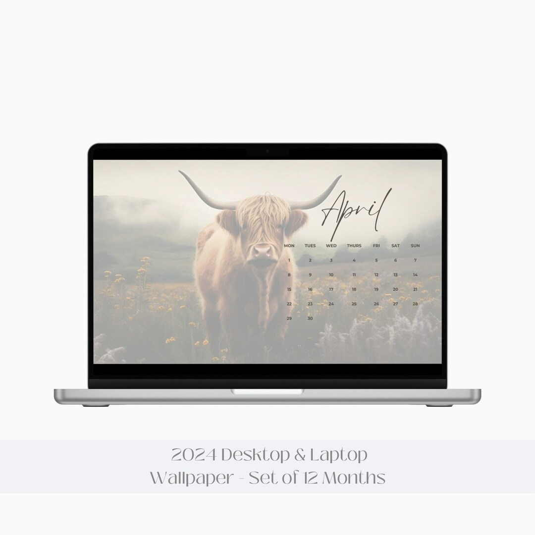 2024 Monthly Desktop Calendar Wallpaper Calendar Background, Rustic ...