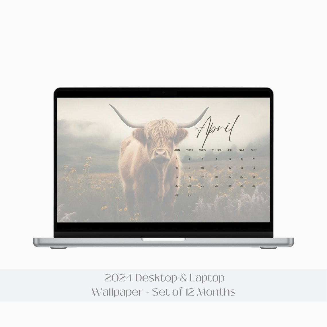 2024 Monthly Desktop Calendar Wallpaper Calendar Background, Rustic ...