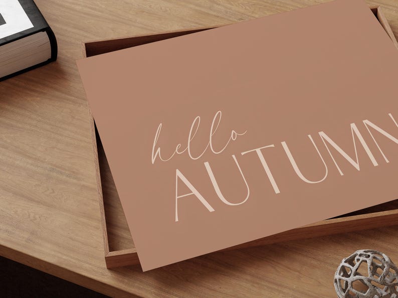 Hello Autumn Printable Art, Minimalist Fall Sign, Autumn Print, Fall ...