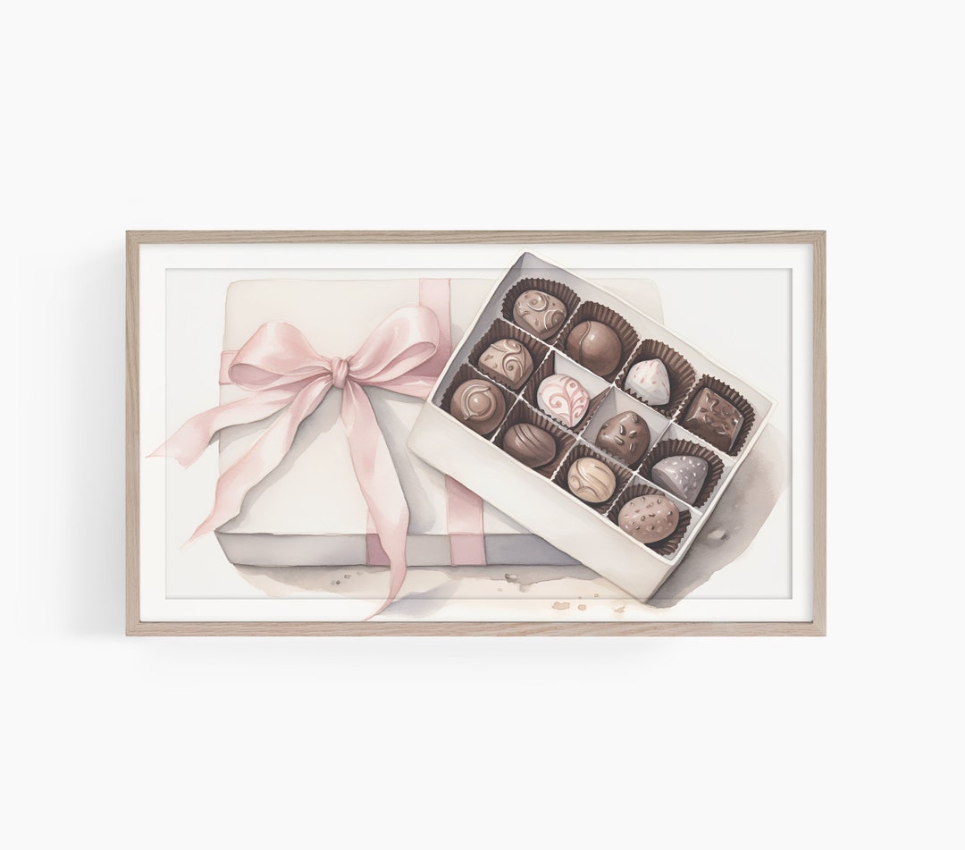 Box of Chocolates Frame TV Valentine Day Digital Art | Watercolor ...