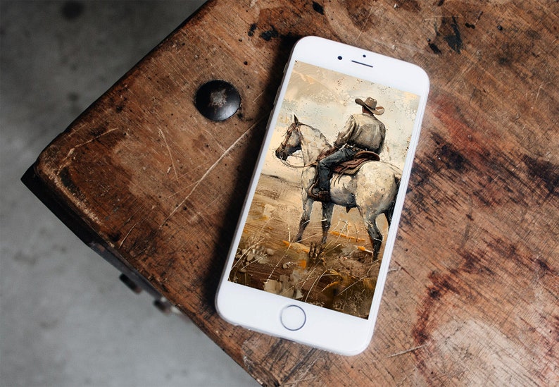 Cowboy Digital Wallpaper, iPhone iPad Laptop Wallpaper Background ...