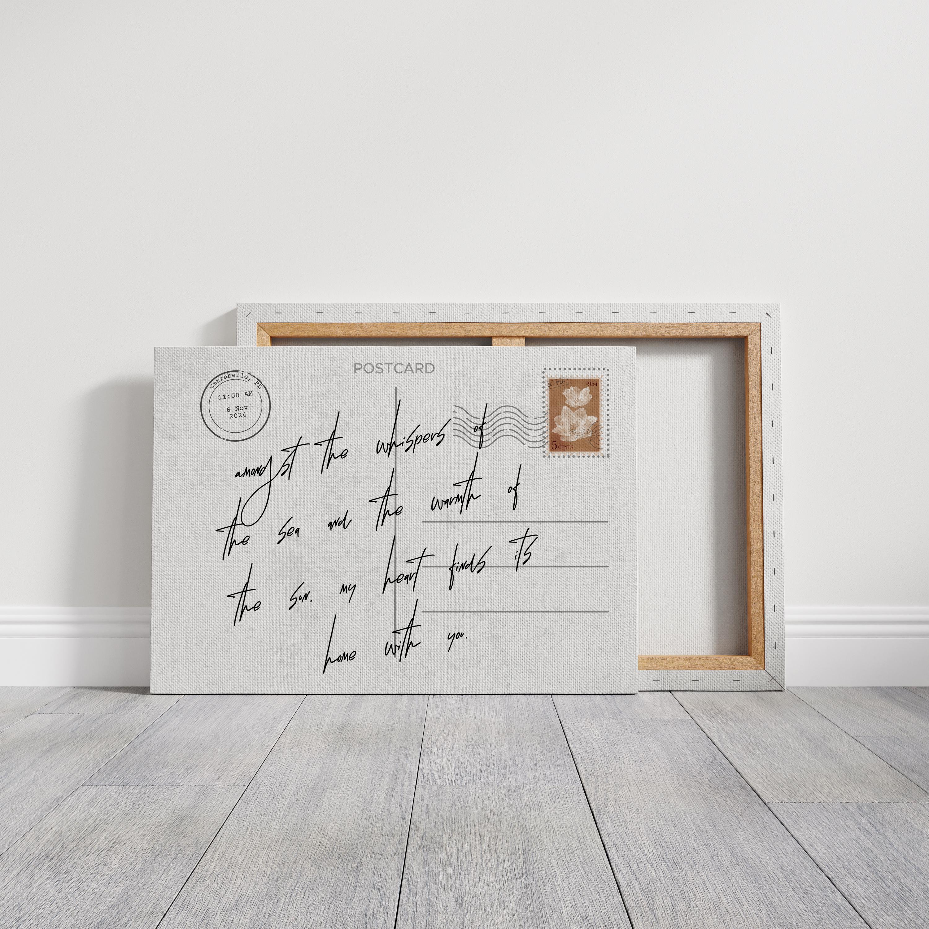 Coastal Love Letter, Coastal Aesthetic Art, Beach Love Letter Post Card ...
