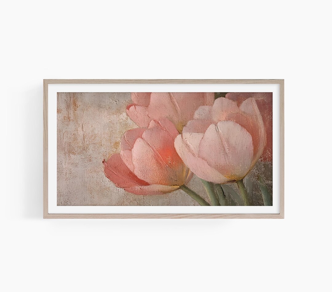 Easter Tulip Frame Tv Art, Samsung Frame TV Art, Pastel Tulips Digital ...